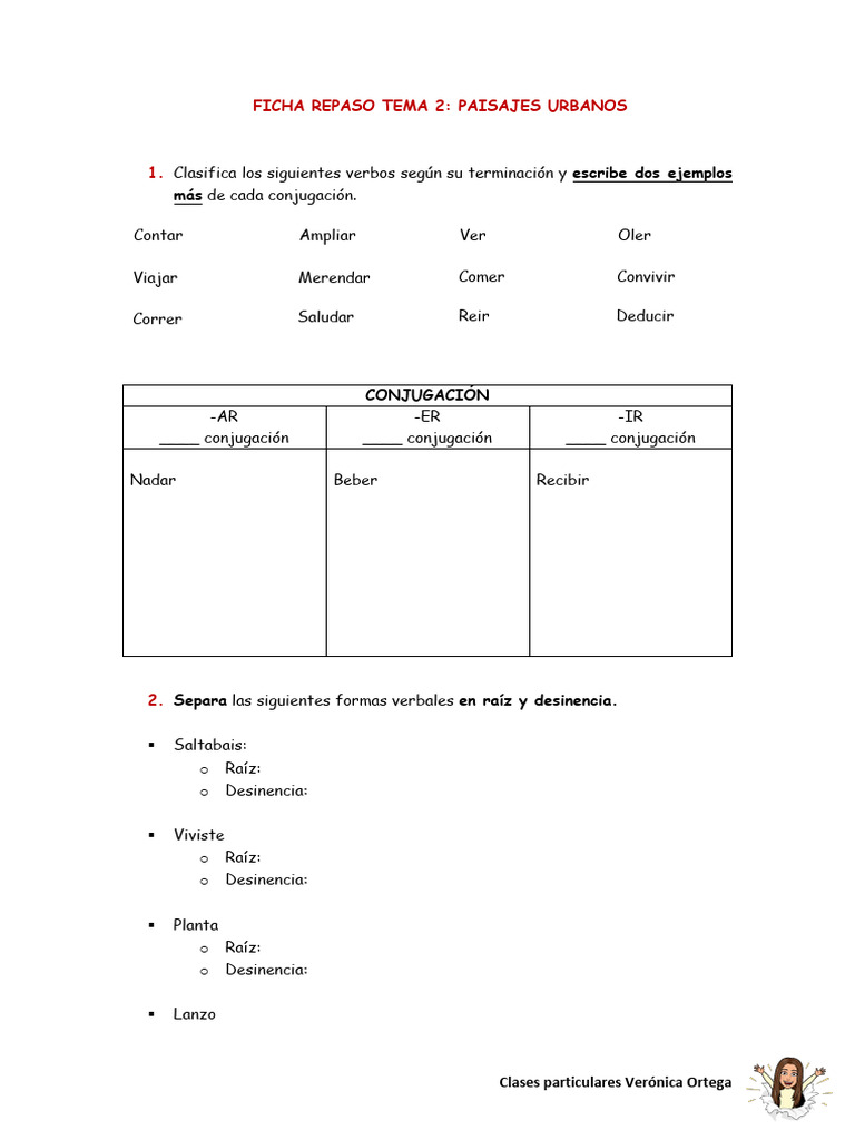 Ficha Repaso Formas Verbales, Prefijos y Sufijos | PDF | Conjugación gramatical | Verbo