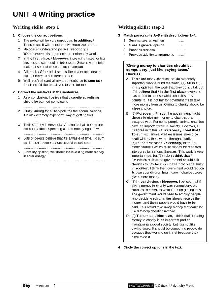Writing Skills Practice: Argument Structure | PDF | Economies