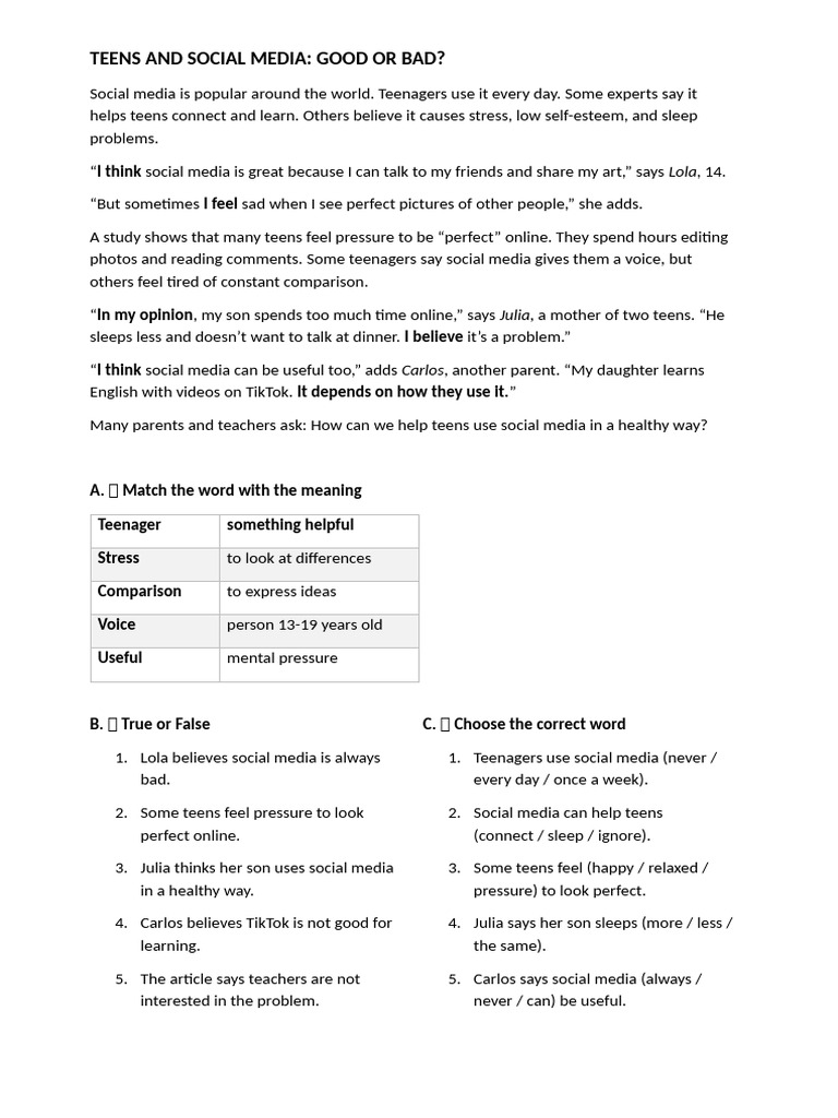 TEENS AND SOCIAL MEDIA 5to | PDF