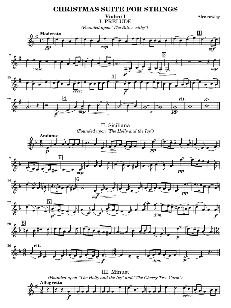 VIOLIN 1 - Christmas Suite For Strings | PDF | Tempo | Musicology