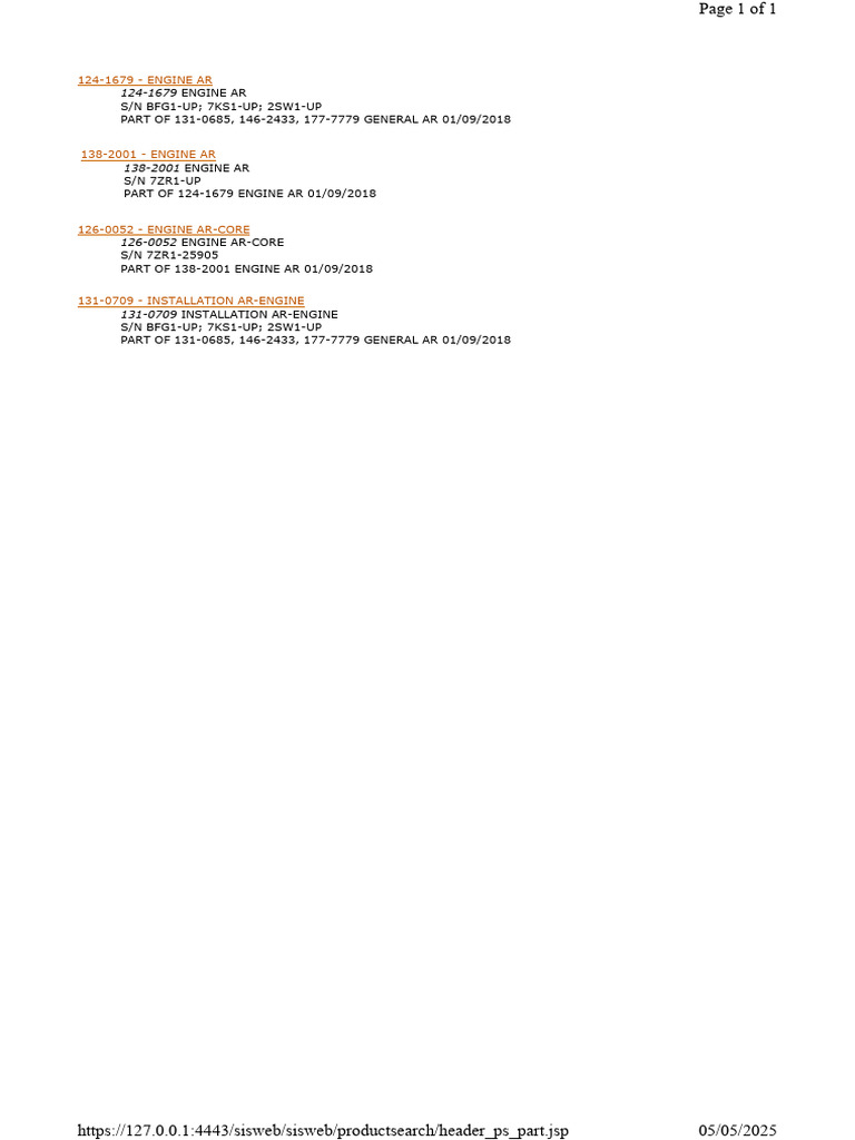 124-1679 - Engine Ar | PDF