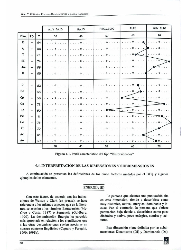 Manual Interpretacion BFQ 1 | PDF