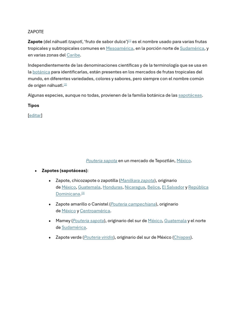 Zapote Wiki | PDF | Zona tropical | Arboles