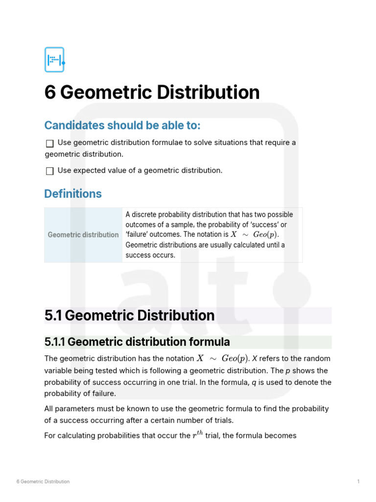 6 Geometric Distribution | PDF | Probability Distribution | Statistics