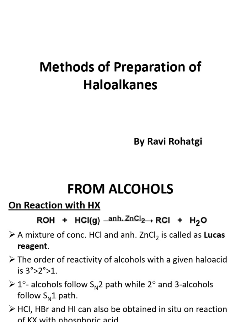 Part - 5 - Preparation Methods of RX | PDF | Chlorine | Alkene