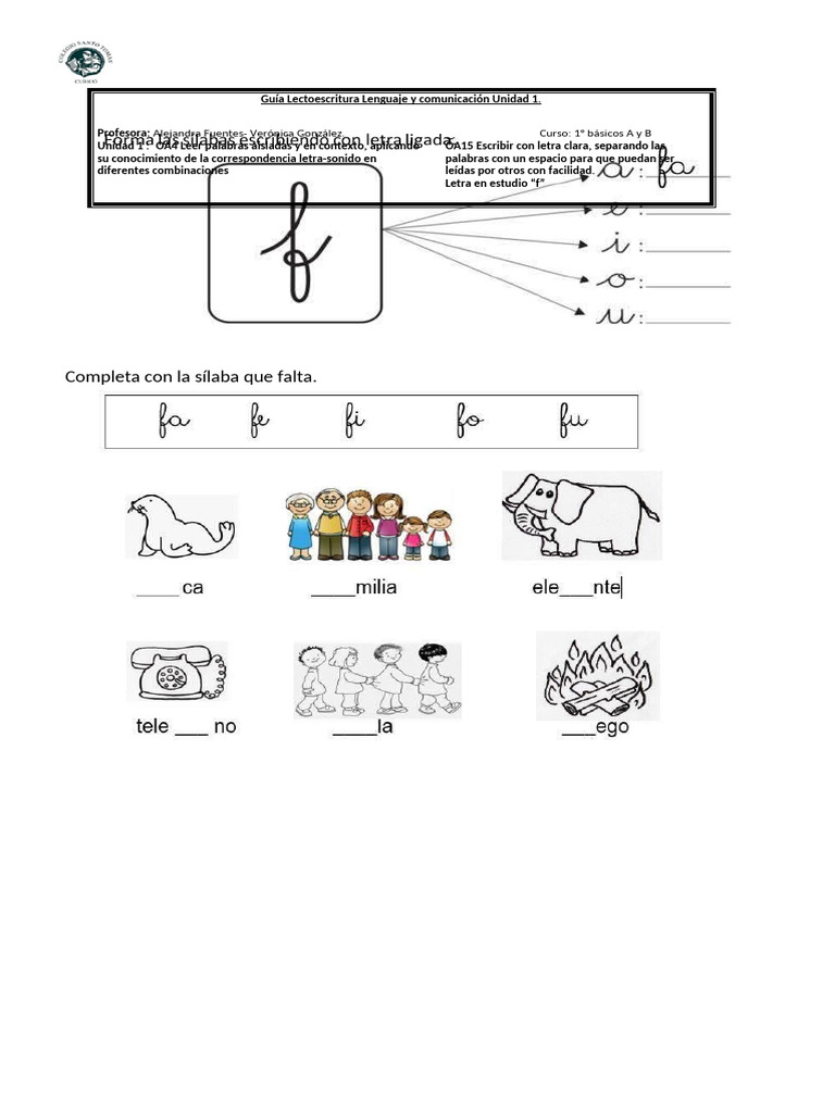 Uso de la letra "f" en lectoescritura | PDF