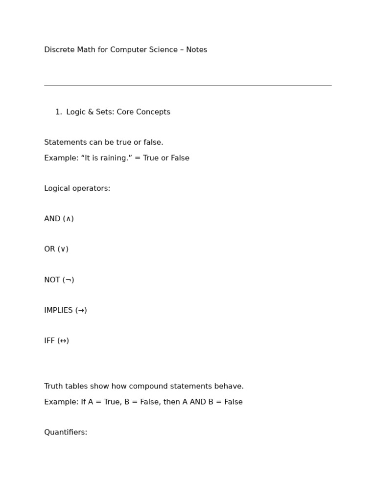 Descrete Mathematics For Computer Science | PDF
