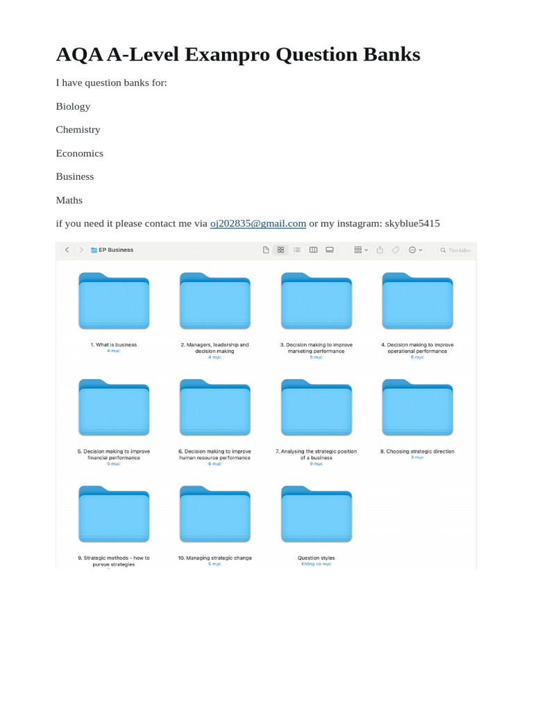 AQA A-Level Exampro Question Banks | PDF