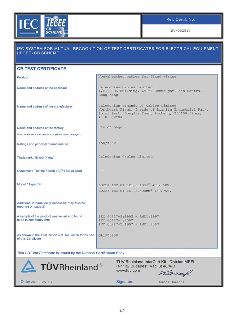 CB Iec60227 3 | PDF