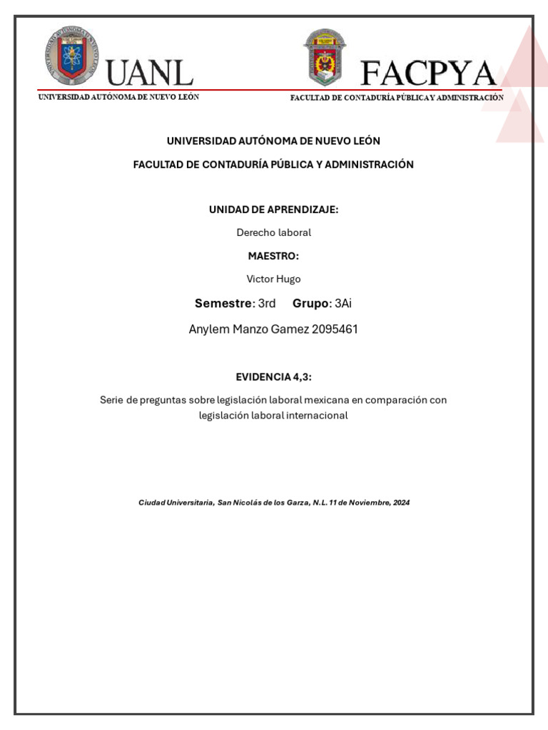 Act4.3 - Anylem Manzo | PDF | Derecho laboral | Salario