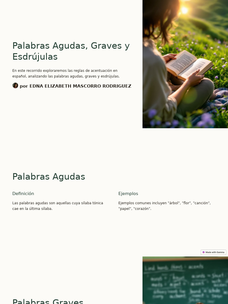 Acentuación: Agudas, Graves y Esdrújulas | PDF