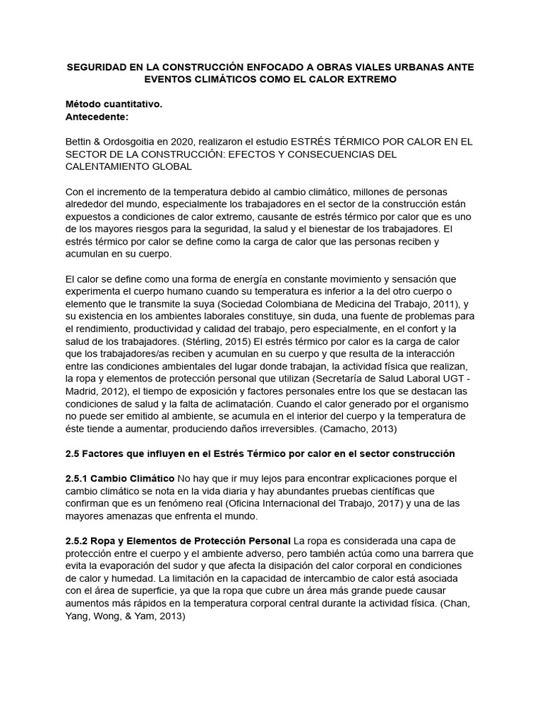 Seguridad en La Construcción Ante Eventos Climáticos Como El Calor Extremo | PDF | Calor ...