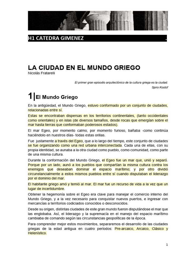 La Ciudad en El Mundo Griego | PDF | Antigua Grecia | Atenas