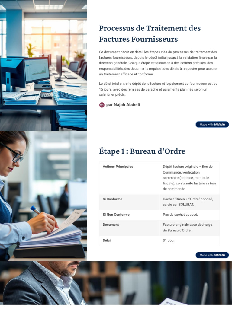 Traitement des Factures Fournisseurs | PDF | Facture | Signature
