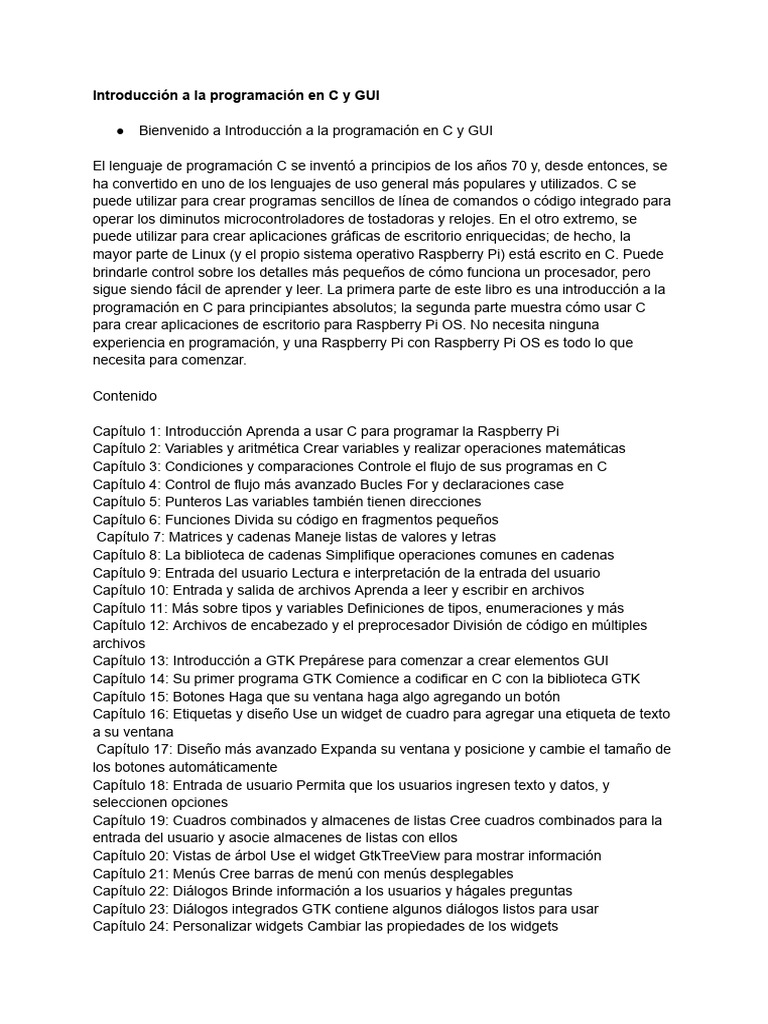 Introducción A La Programación en C y GUI-1 | PDF | Puntero ...