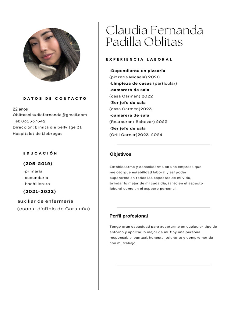 Curriculum Vitae Claudia actualizado | PDF