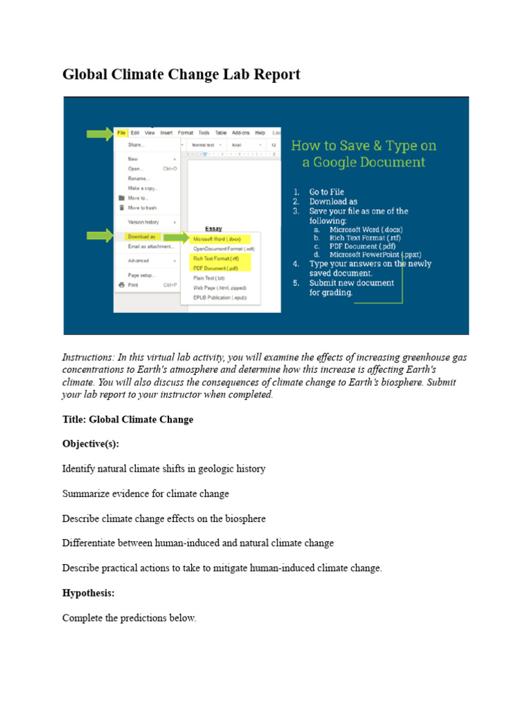 8.03 Global Climate Change Template | PDF | Climate Change | Climate