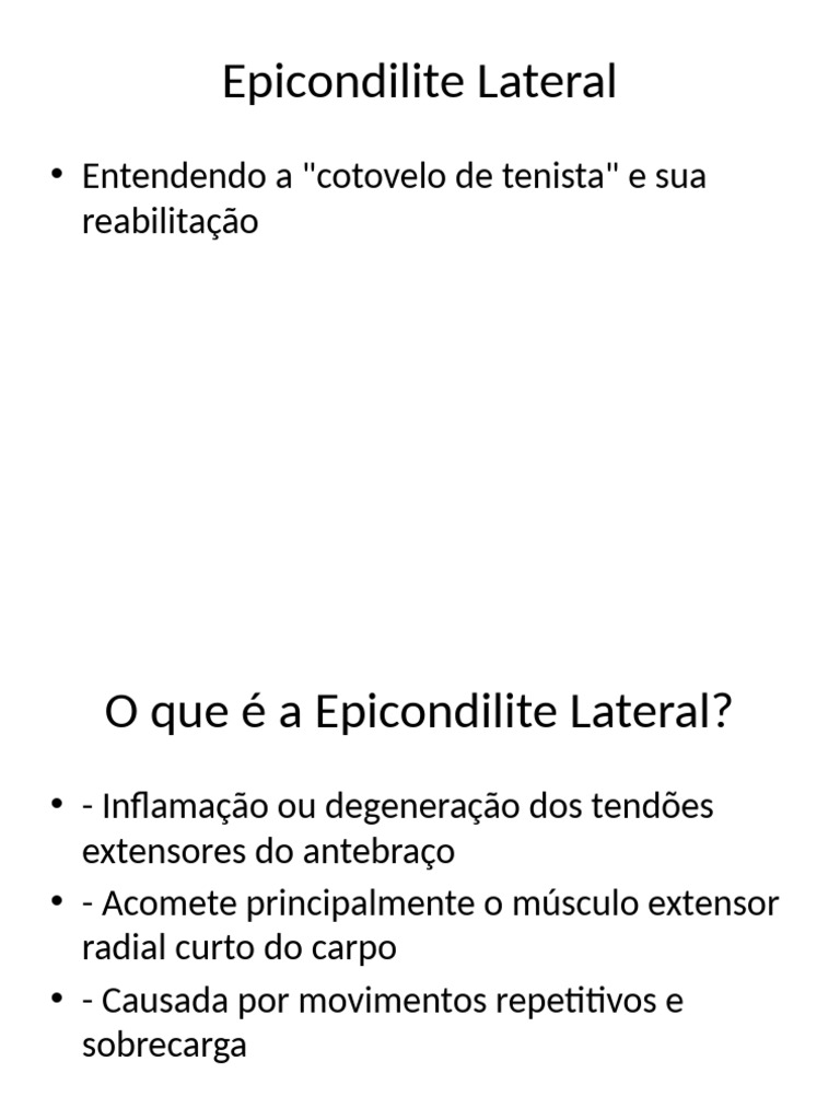 Aula Epicondilite Lateral | PDF