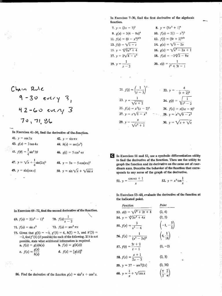 Worksheet 3 Derivatives | PDF