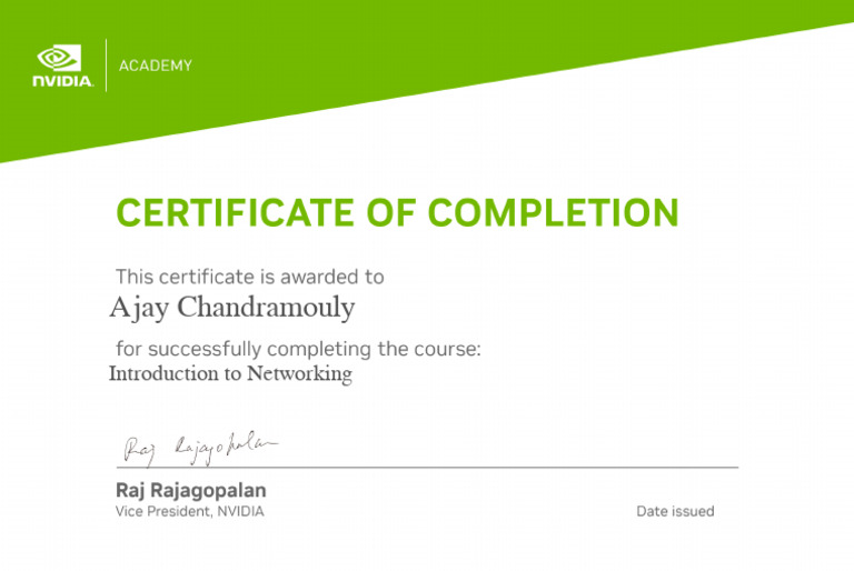 Introduction To Networking - Introduction To Networking - Course Completion Certificate | PDF