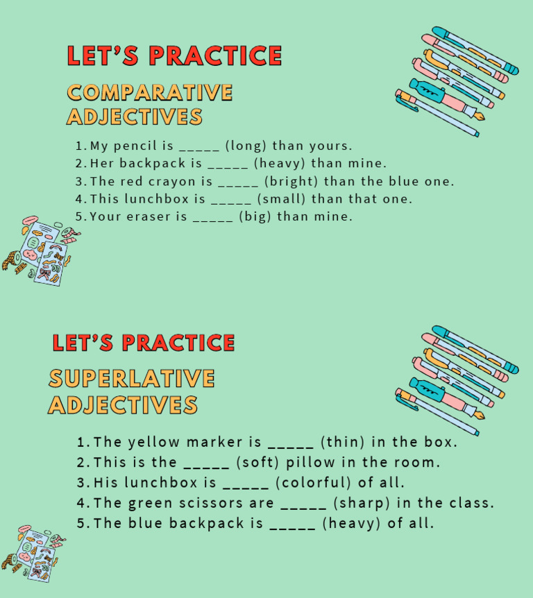 English Comparative and Superlative Adjectives Education Presentation ...