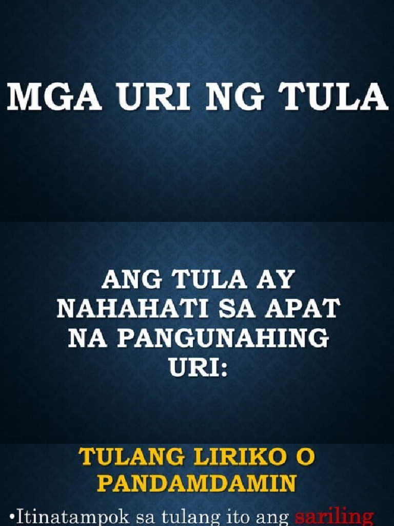 Mga Uri NG Tula | PDF