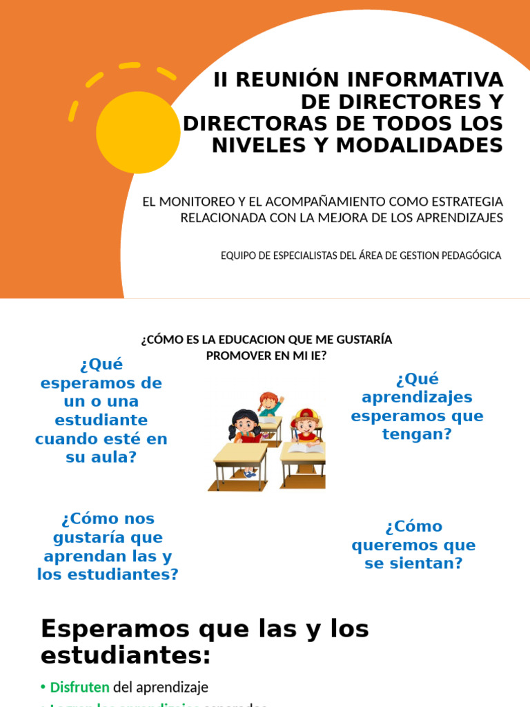 II Reunión Informativa de Directores de Todos Los | PDF | Maestros ...
