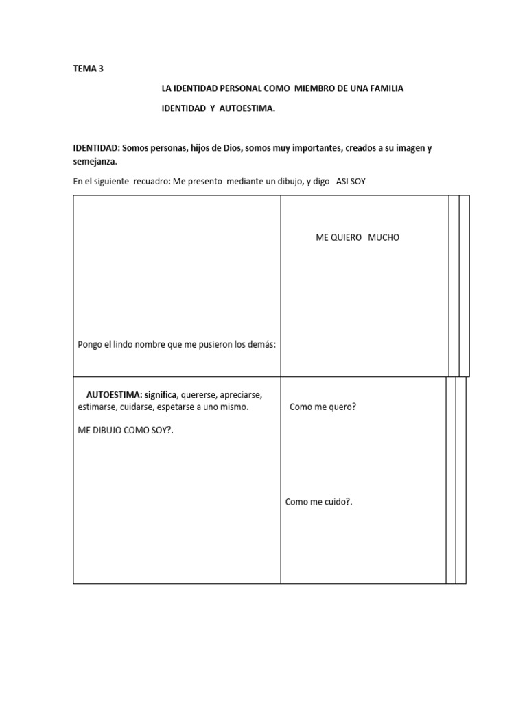Tema 3 La Identidad Personal Primero | PDF