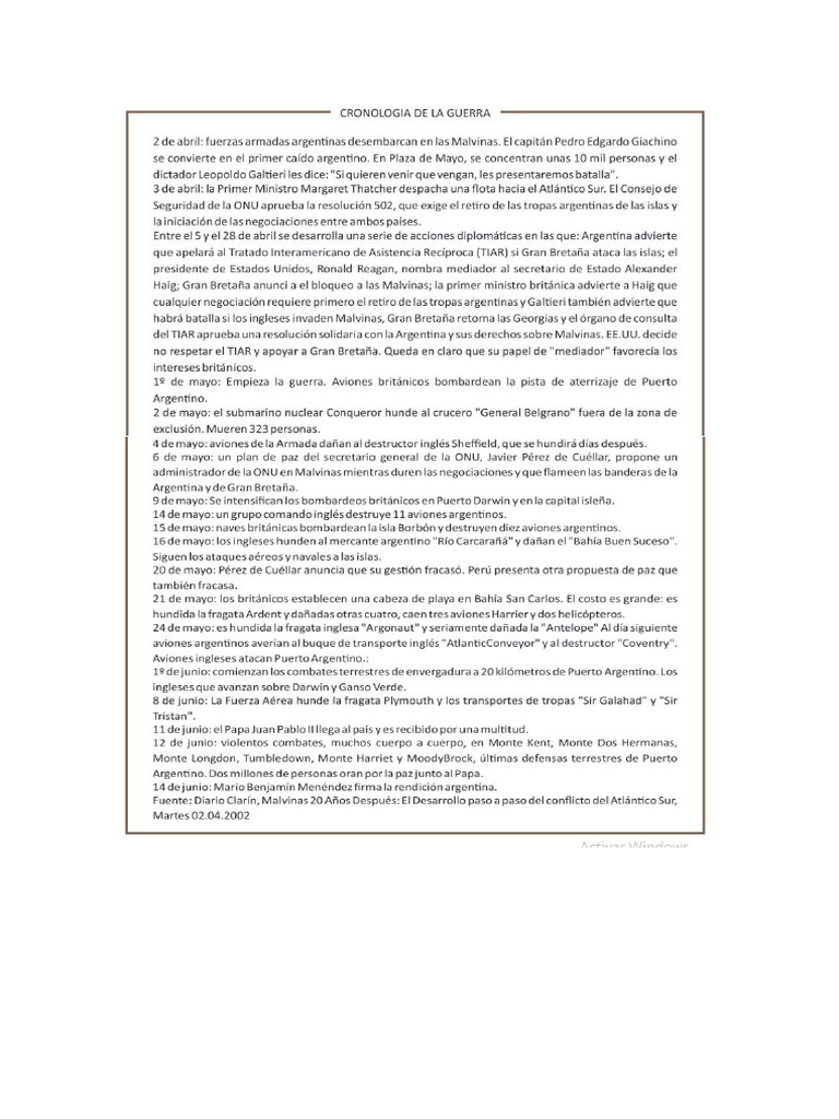 Cronología de Guerra | PDF