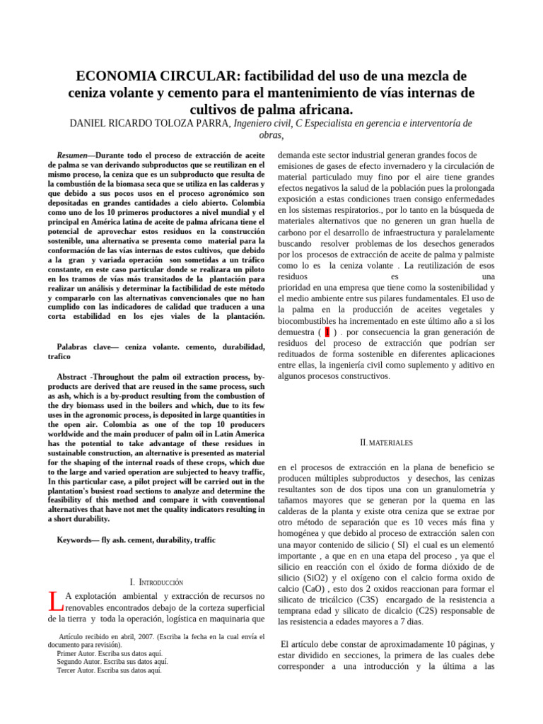 Articulo - UPB Daniel Toloza Avance Indicaciones | PDF | Kilogramo ...