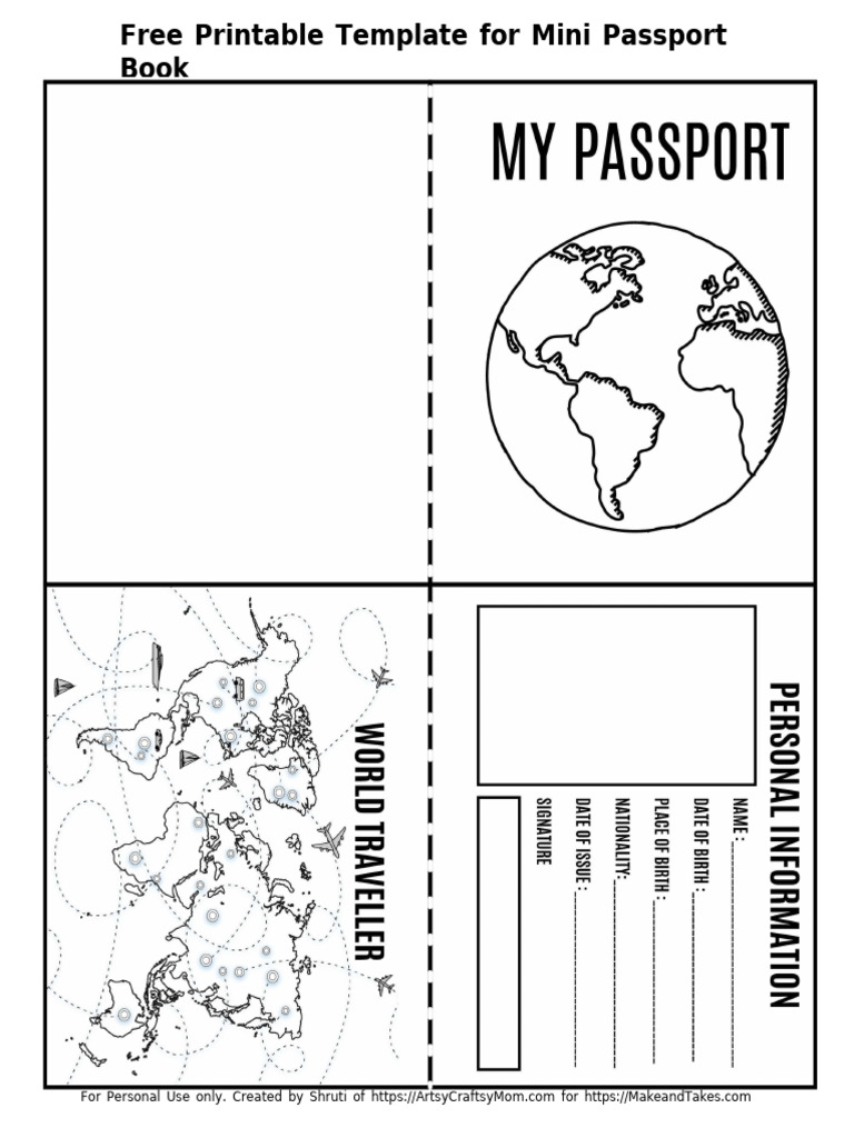 Mini Passport Book Template | PDF