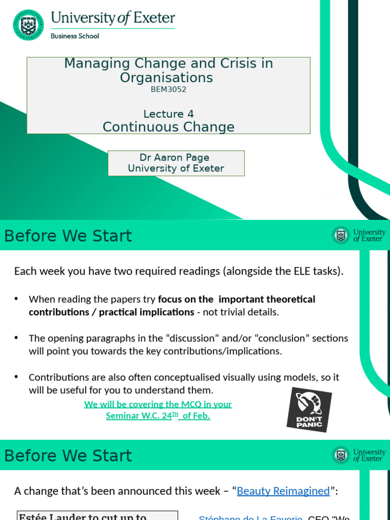 Continuous Change in Organizations | PDF | Innovation | Cognition