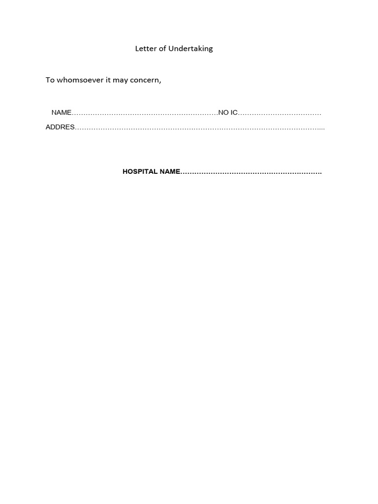 Letter of Undertaking | PDF