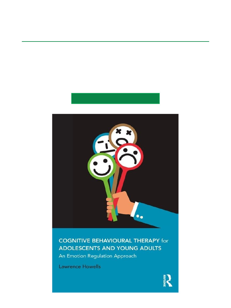 Cognitive Behavioural Therapy For Adolescents and Young Adults An ...