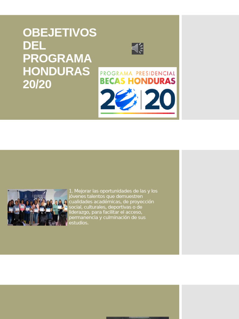 Obejetivos Del Programa Honduras 20 | PDF