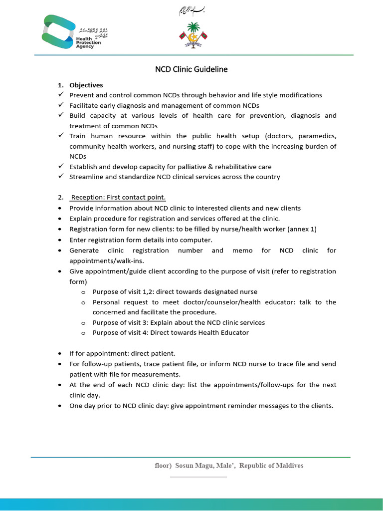 NCD Clinic Guidelines for Maldives | PDF | Cardiovascular Diseases ...