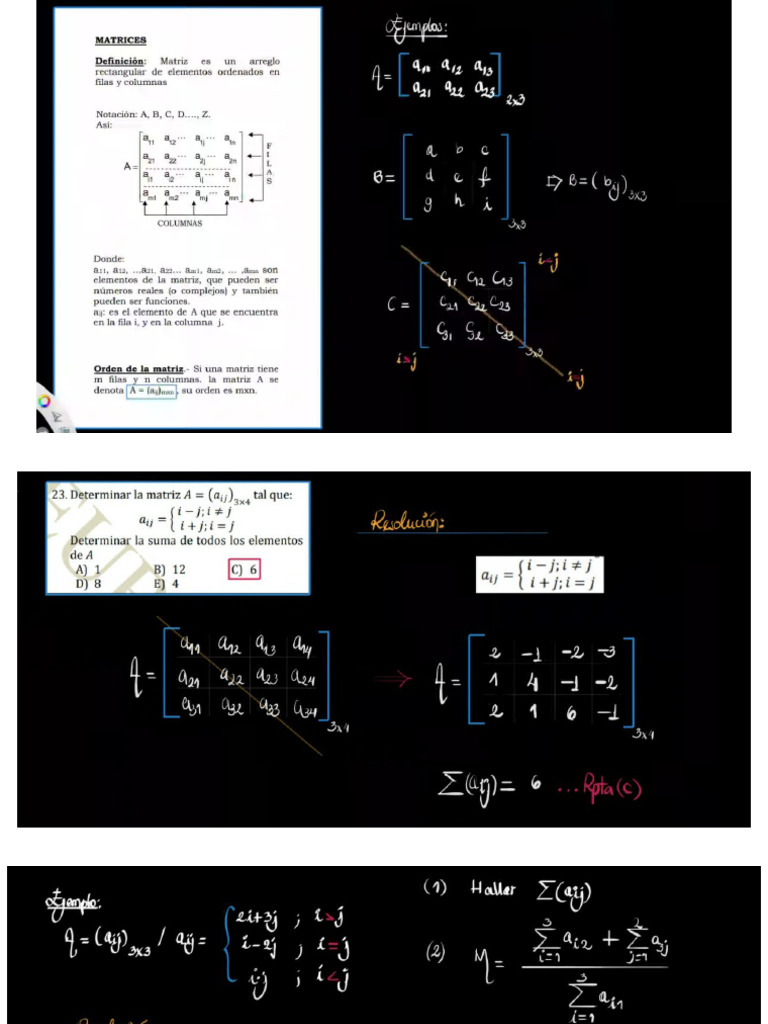 Clase de Algebra Matrices.semana 33 | PDF