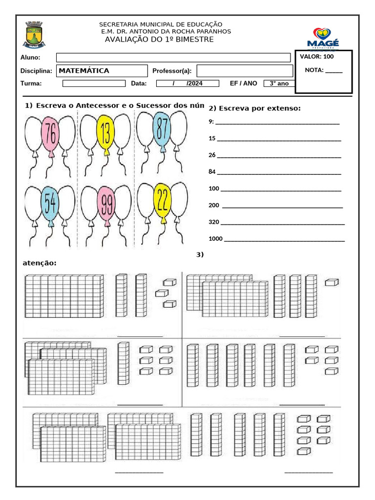 Prova de Matemática 1b | PDF