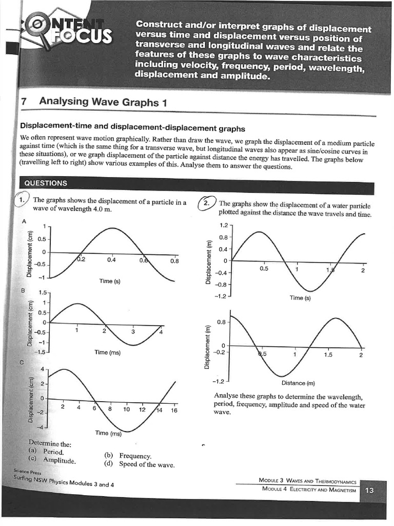 Graphing Motion Worksheet (Surfing 7-9) | PDF