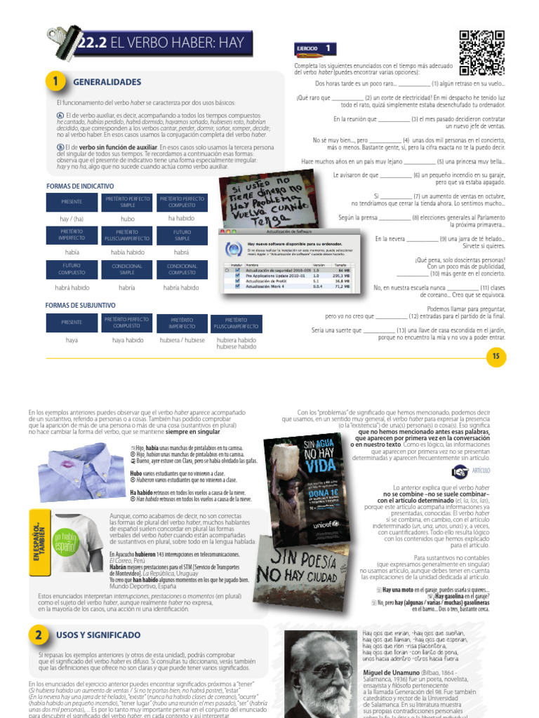 22 2 Hay | PDF | Verbo | Sintaxis