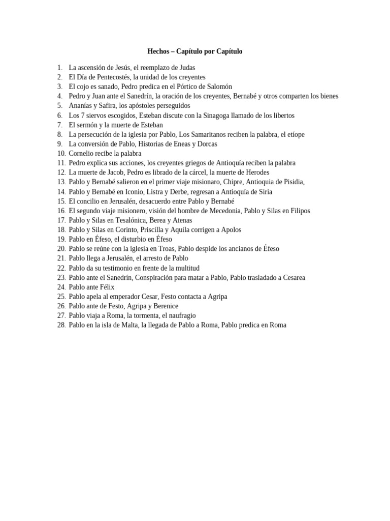 0 Hechos Capitulo Por Capitulo | PDF