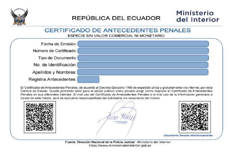 Cert Ant Penales 0705111367 Dani | PDF