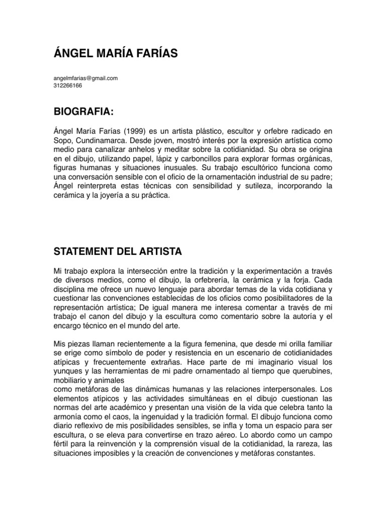 Ángel María Farías | PDF | Dibujo | Escultura