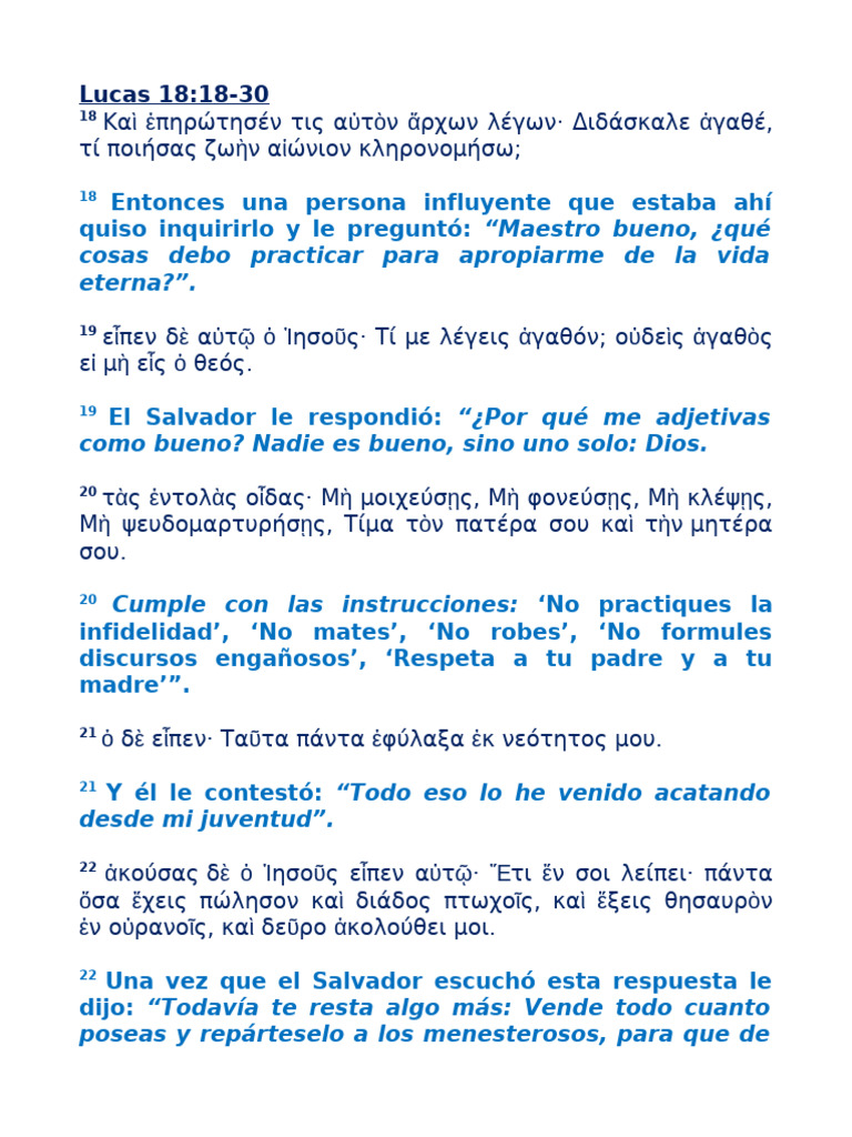 Lucas 18 | PDF | Creencia religiosa y doctrina | Teología