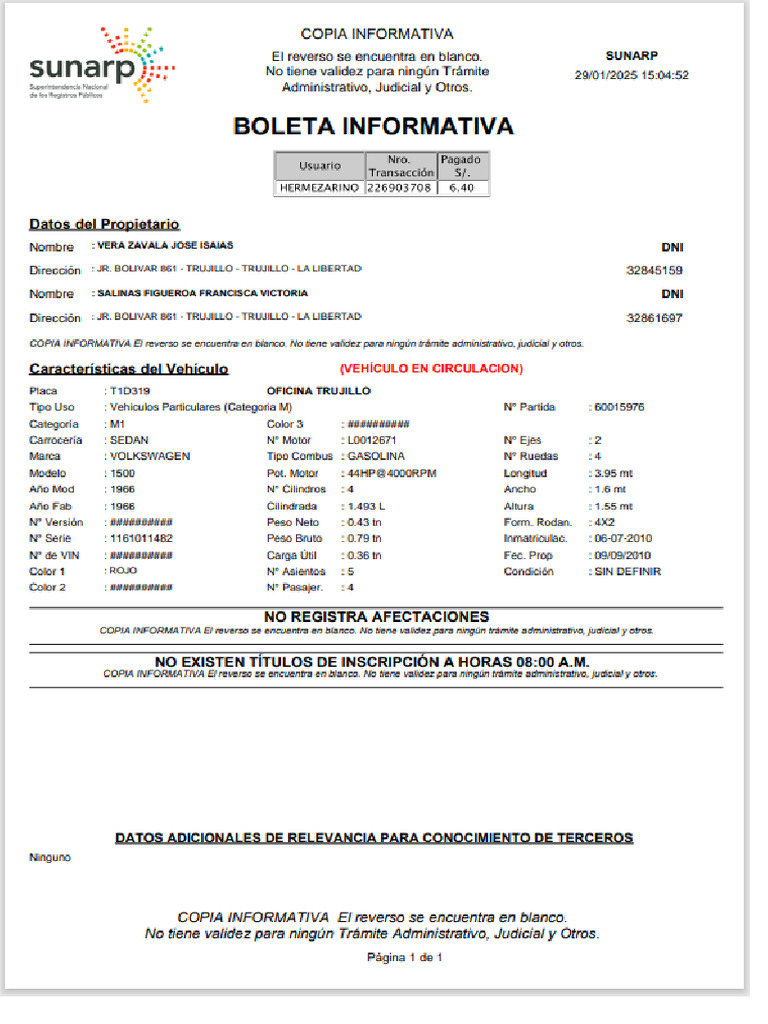 Boleta Informativa | PDF