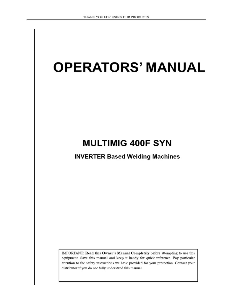 9396h digi-multi mig 400f with wire feeder | PDF | Welding | Construction
