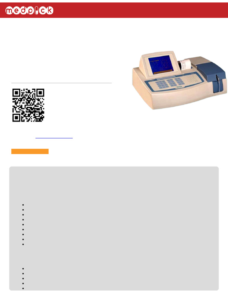 ERBA Chem 7 Semi-Auto Analyzer Specs | PDF