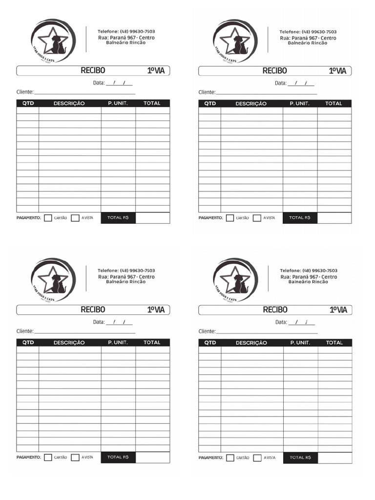 Recibo Pet Shop | PDF