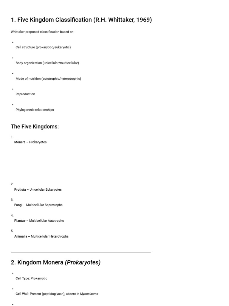 Class 11 Biology - Chapter 2: Biological Classification (NEET Notes ...