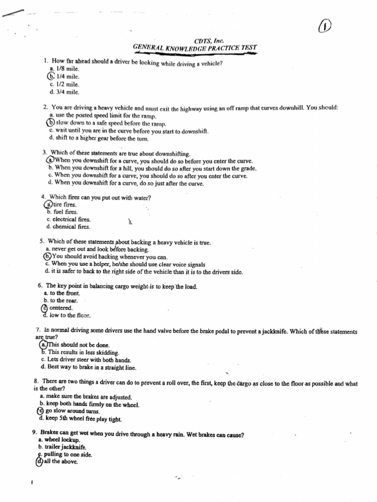 CDL Test | PDF
